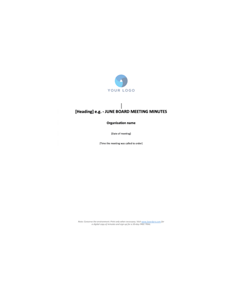 Board Meeting Minutes Template Download | BoardPro
