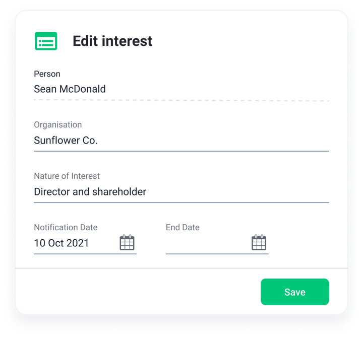 Interest Register | BoardPro