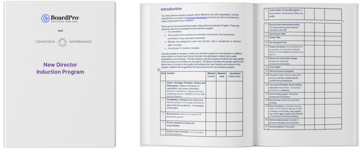 New director induction checklist | BoardPro